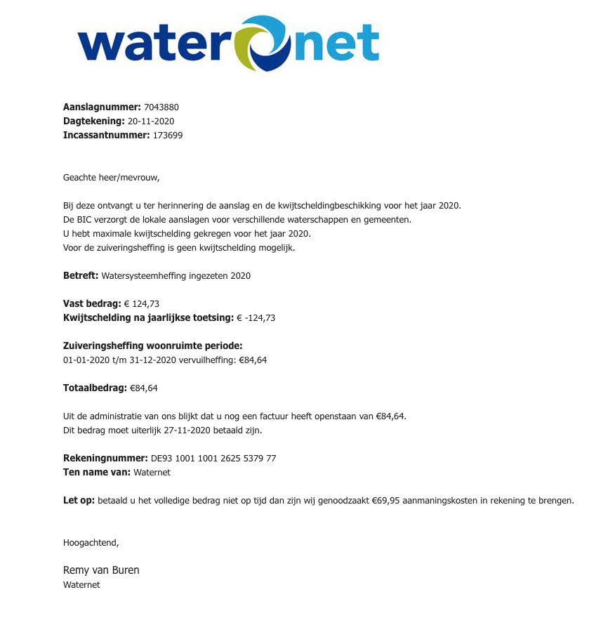 Let op! Phishingmail Waternet/De Watergroep in omloop - Waterbedrijf ...
